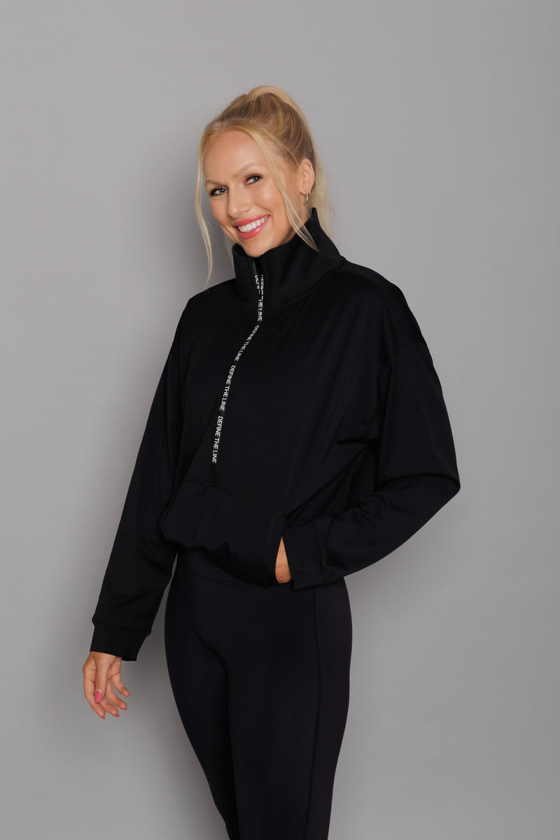 BLACK LOGO ZIP JACKET – DTL Sport